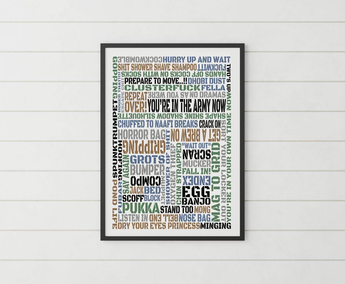 Military Word Scramble Print, Veteran phrases Wall Art – Military Humor ...