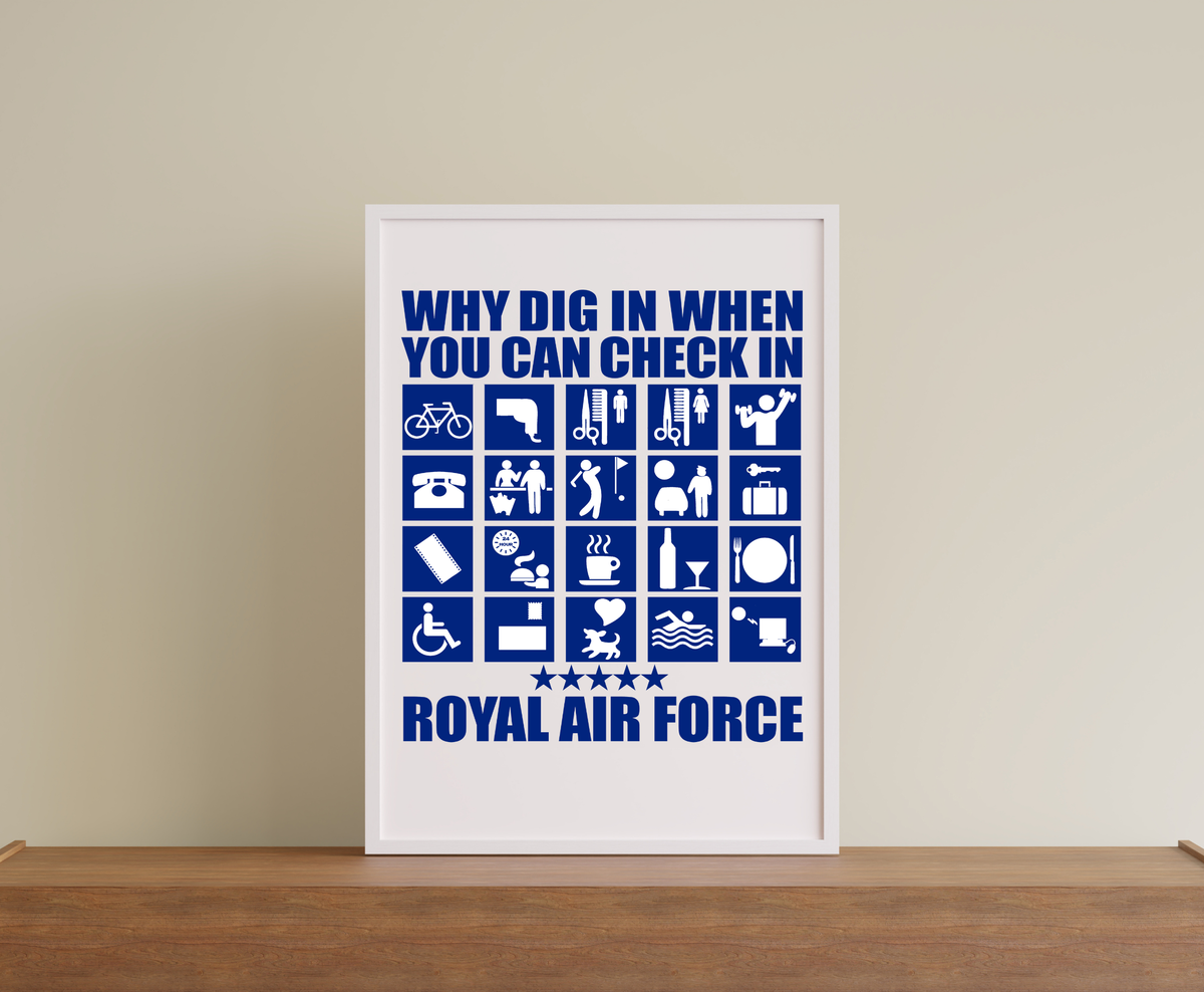 RAF Check In, Not Dig In. Royal Air Force Humour Prints – Military ...