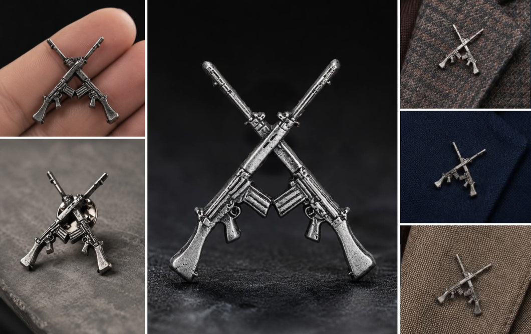 Crossed SLR Rifles Pin Badge – Military Veteran Jacket Lapel Pin ...